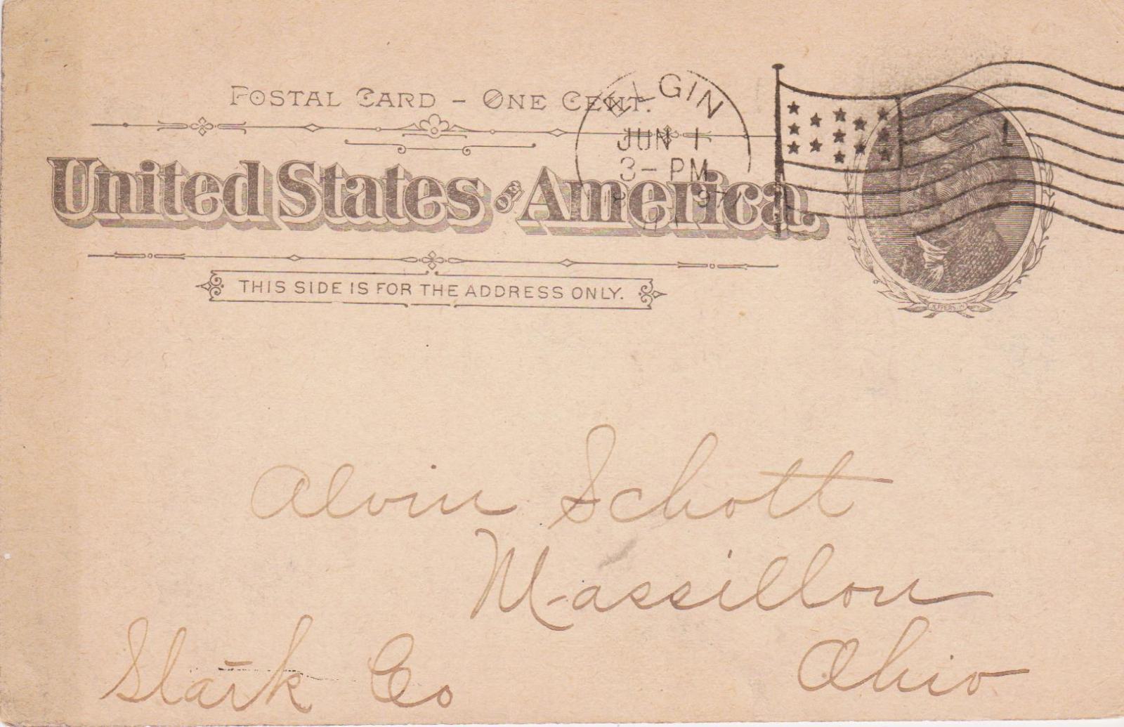 USA DOPISNICA IZ 1897 G