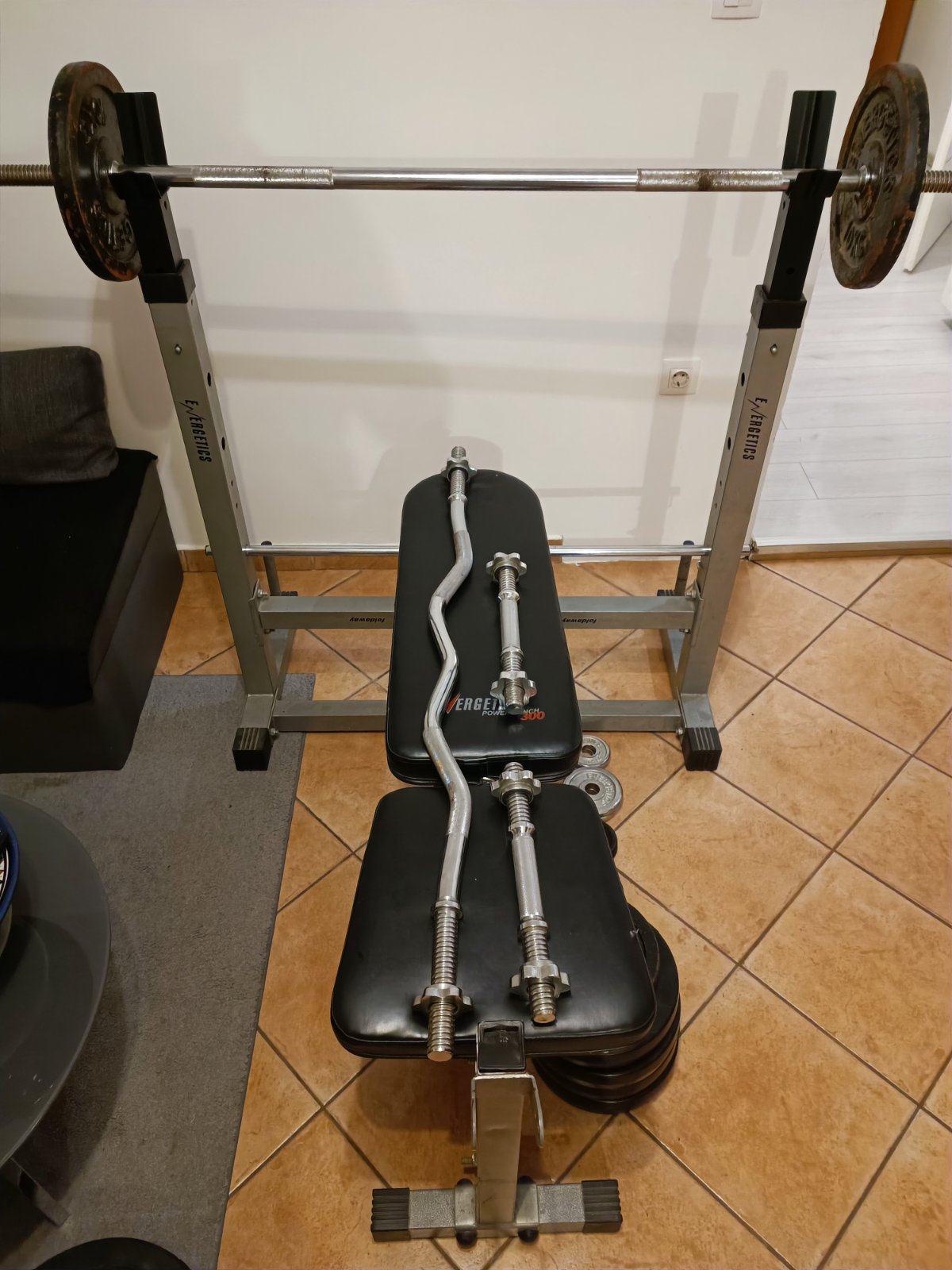 Bench klupa [ENERGETICS] sa šipkama i utezima