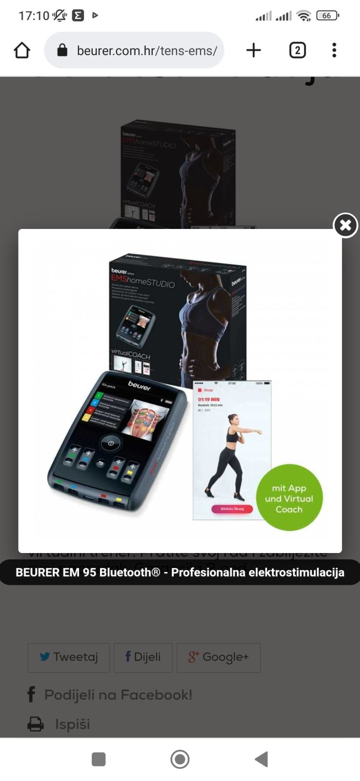 BEURER EM 95 Bluetooth® - Profesionalna elektrostimulacija