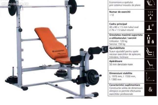 Energetics Power bench 480 sa utezima i šipkama