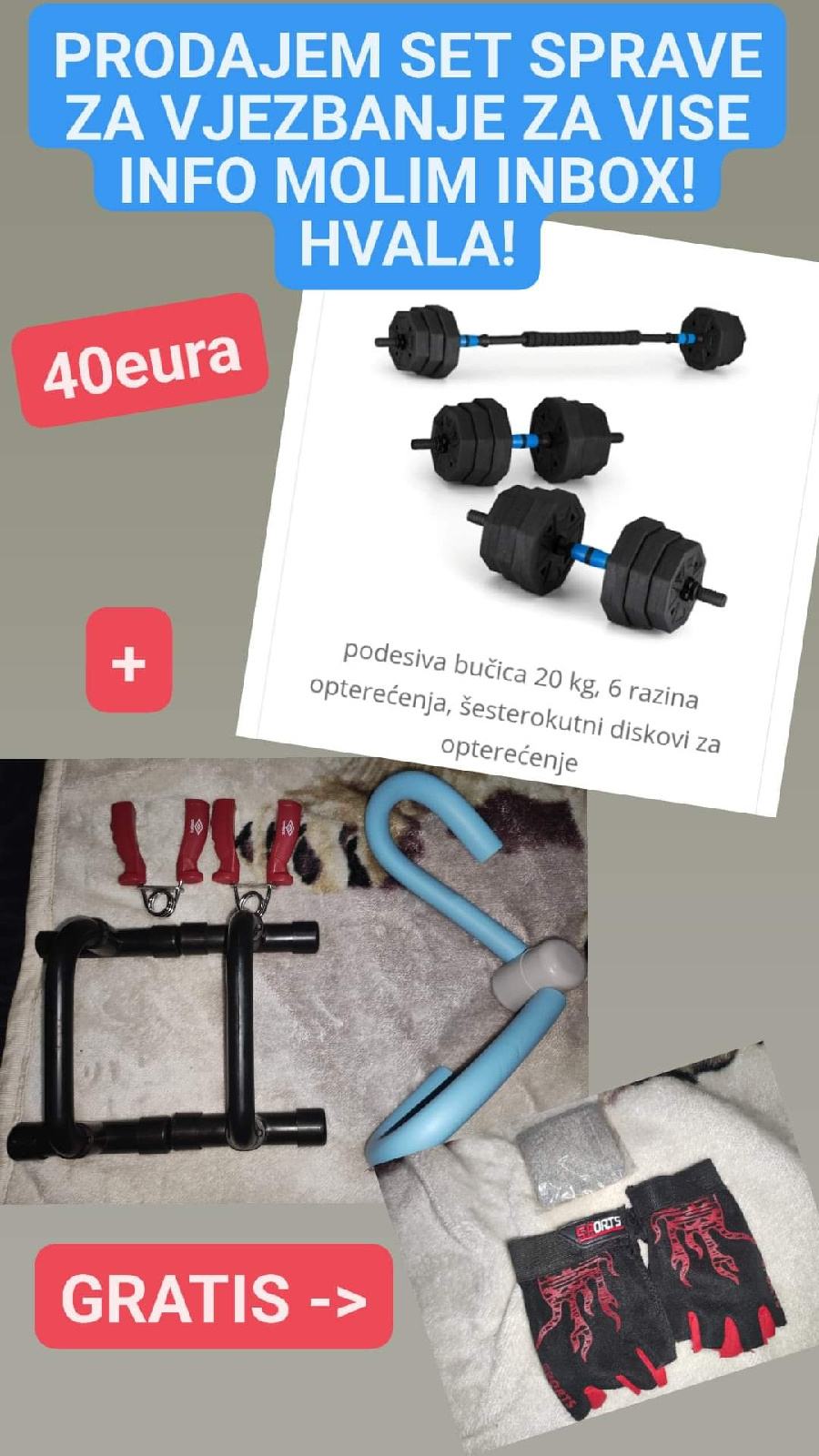 Razne sprave za vjezbanje gym.