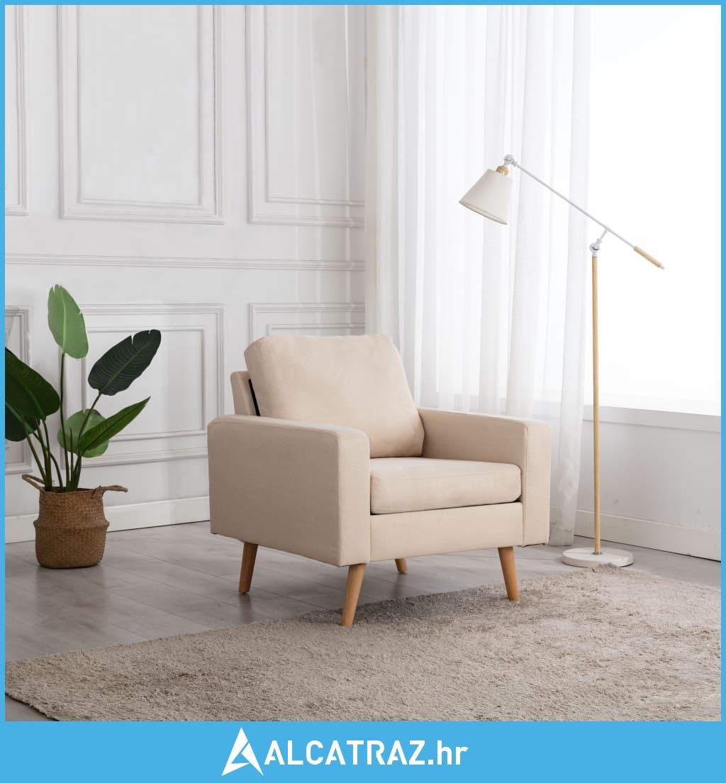 Fotelja od tkanine krem - NOVO