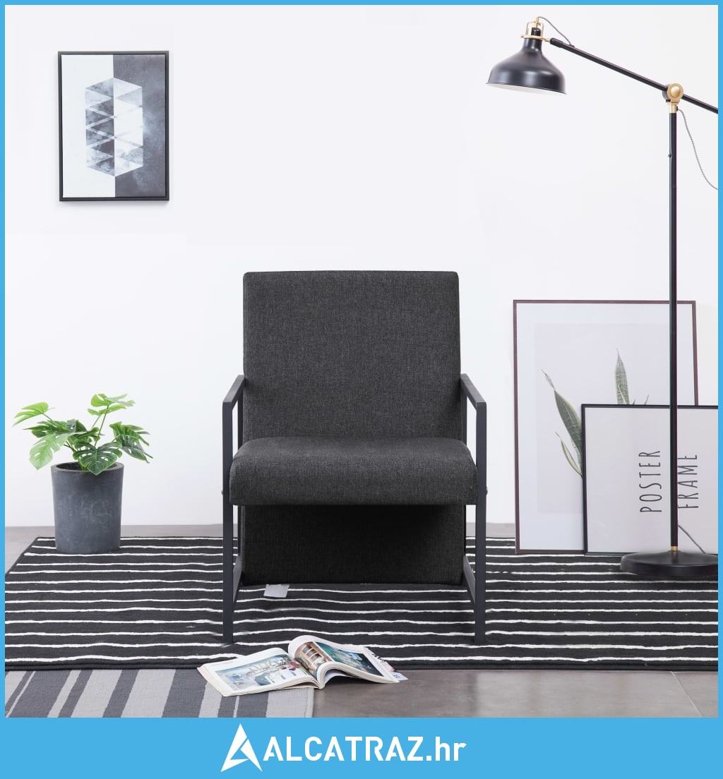 Fotelja od tkanine siva - NOVO