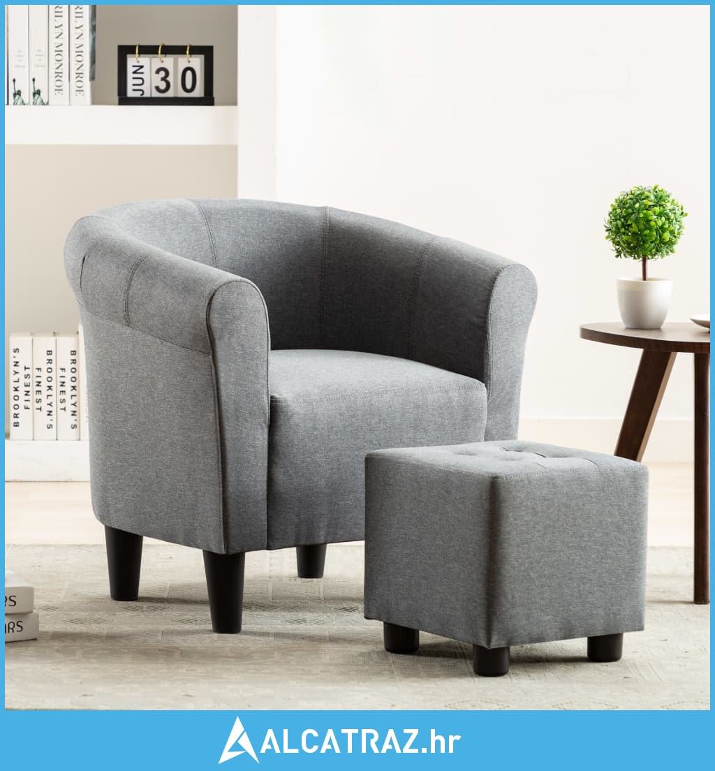 Fotelja od tkanine svjetlosiva - NOVO