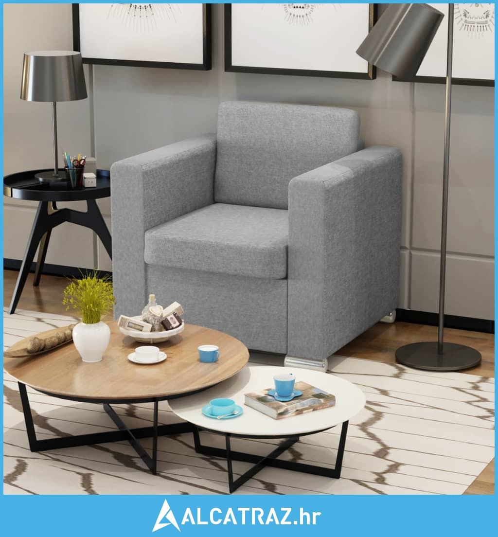 Fotelja od tkanine svjetlosiva - NOVO