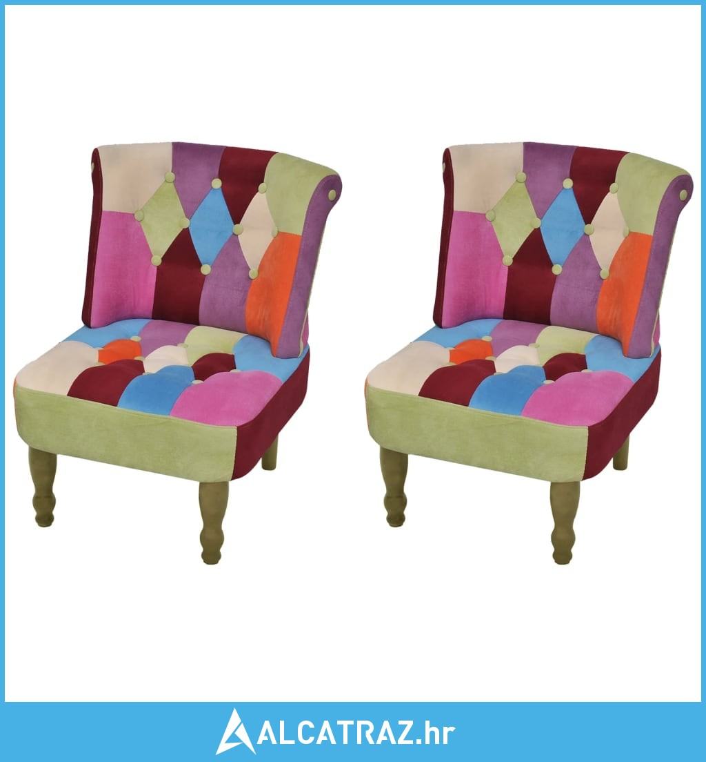 Francuske stolice od tkanine 2 kom patchwork dizajn - NOVO