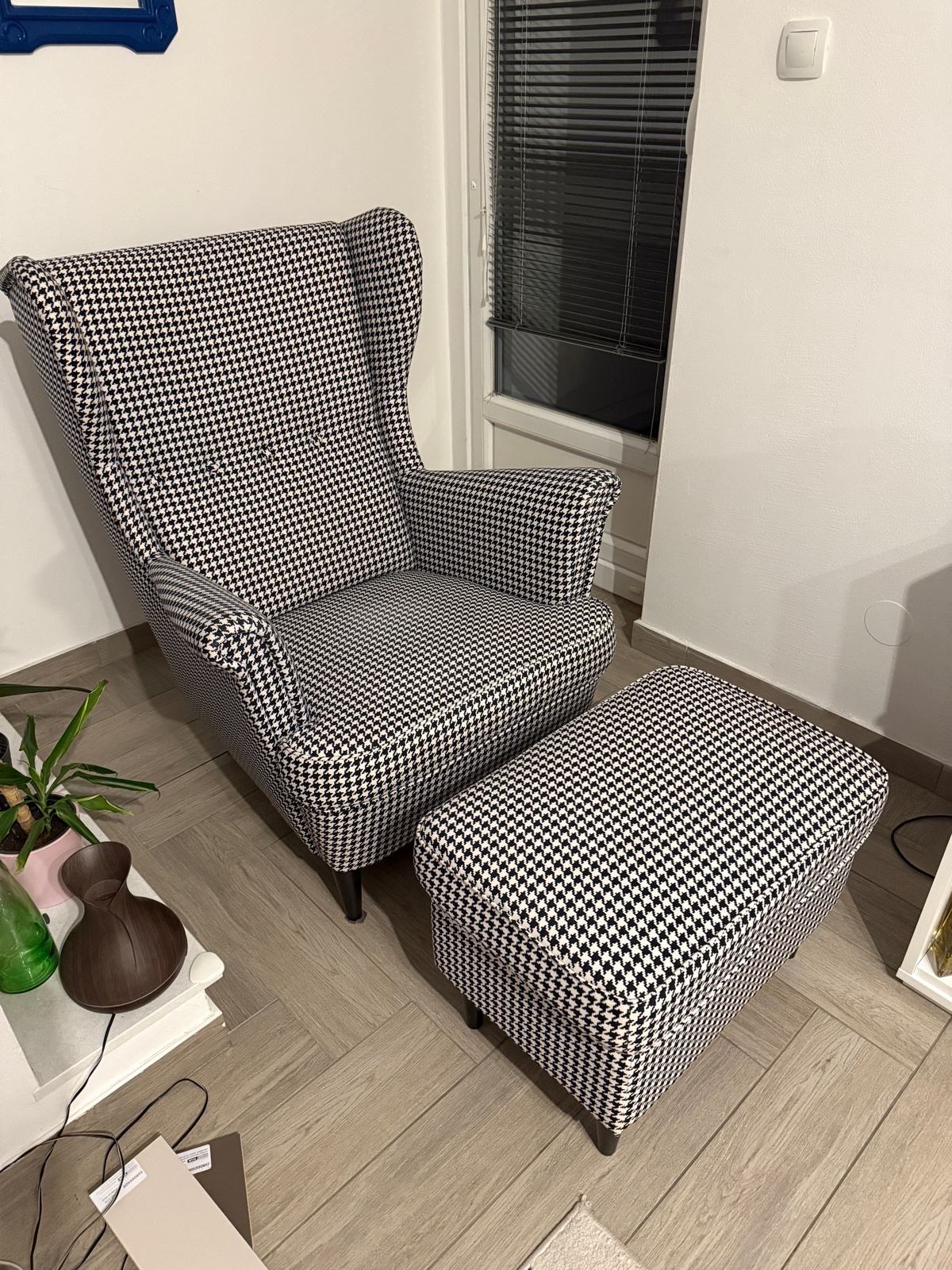 Ikea STRANDMON Fotelja + tabure