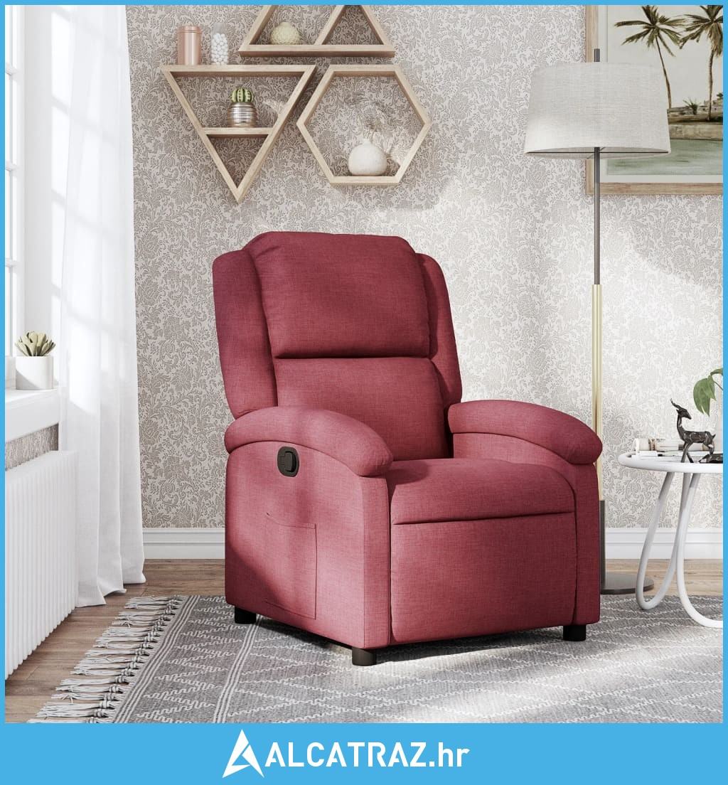 Naslonjač od tkanine crvena boja vina - NOVO