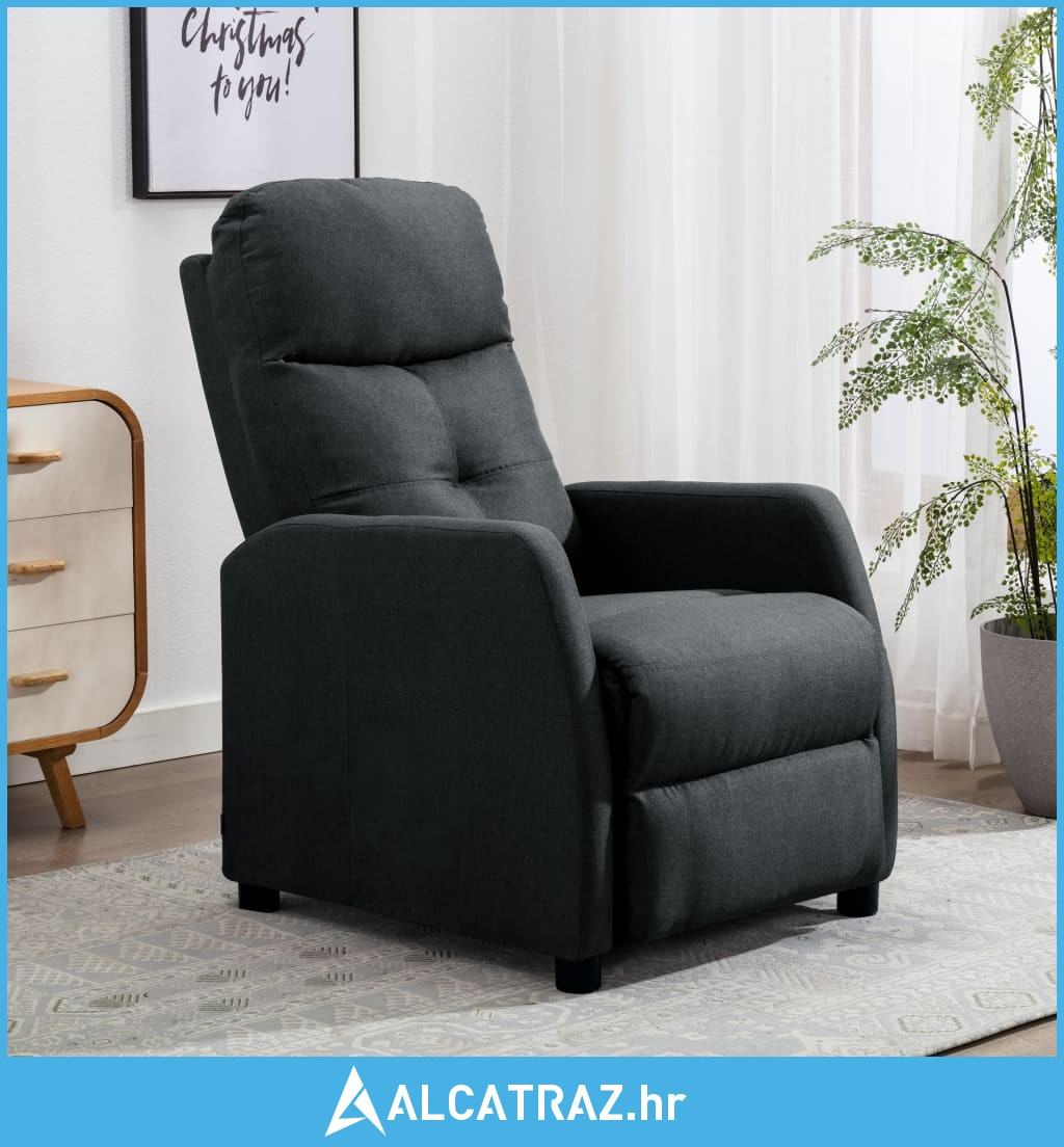 Naslonjač od tkanine tamnosivi - NOVO