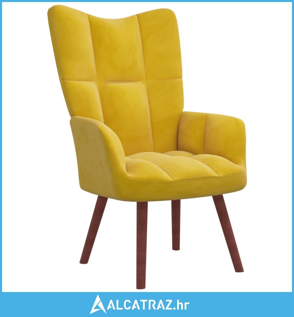Stolica za opuštanje boja senfa baršunasta - NOVO