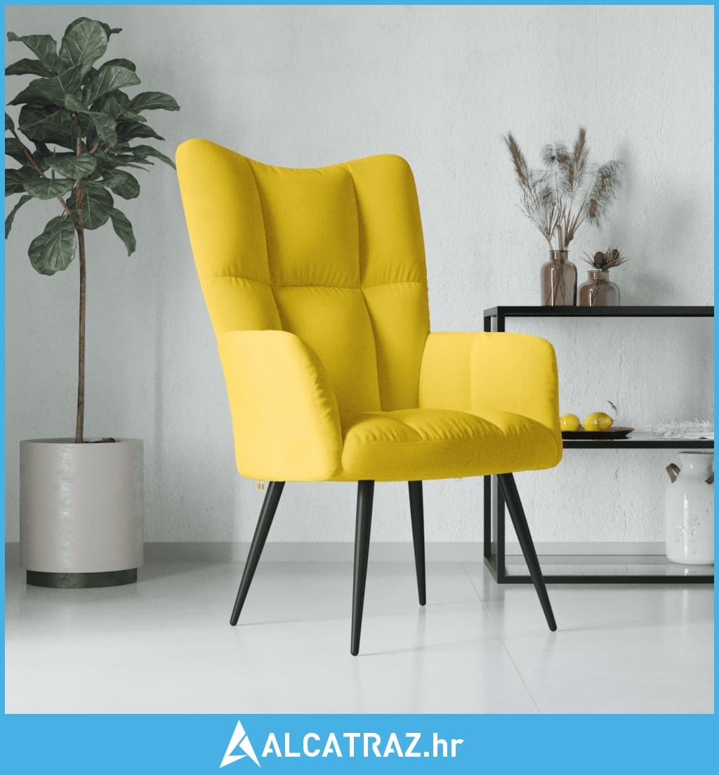 Stolica za opuštanje boja senfa baršunasta - NOVO