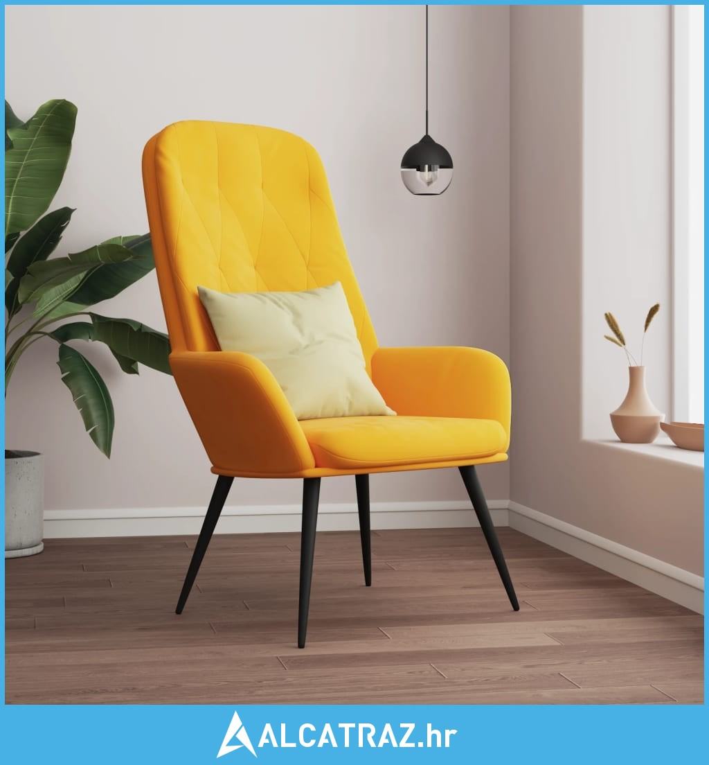Stolica za opuštanje boja senfa baršunasta - NOVO