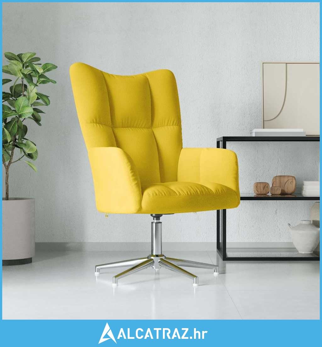 Stolica za opuštanje boja senfa baršunasta - NOVO