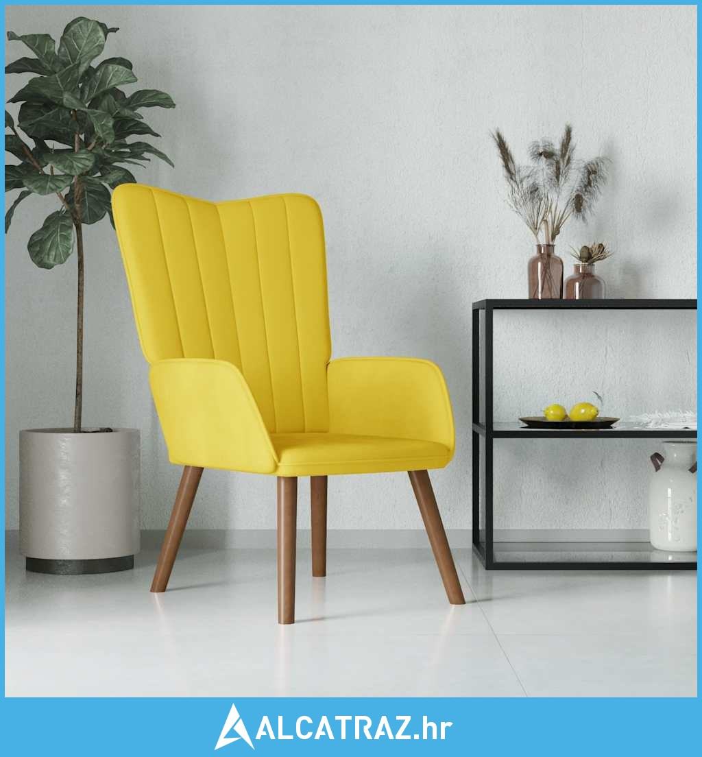 Stolica za opuštanje boja senfa baršunasta - NOVO