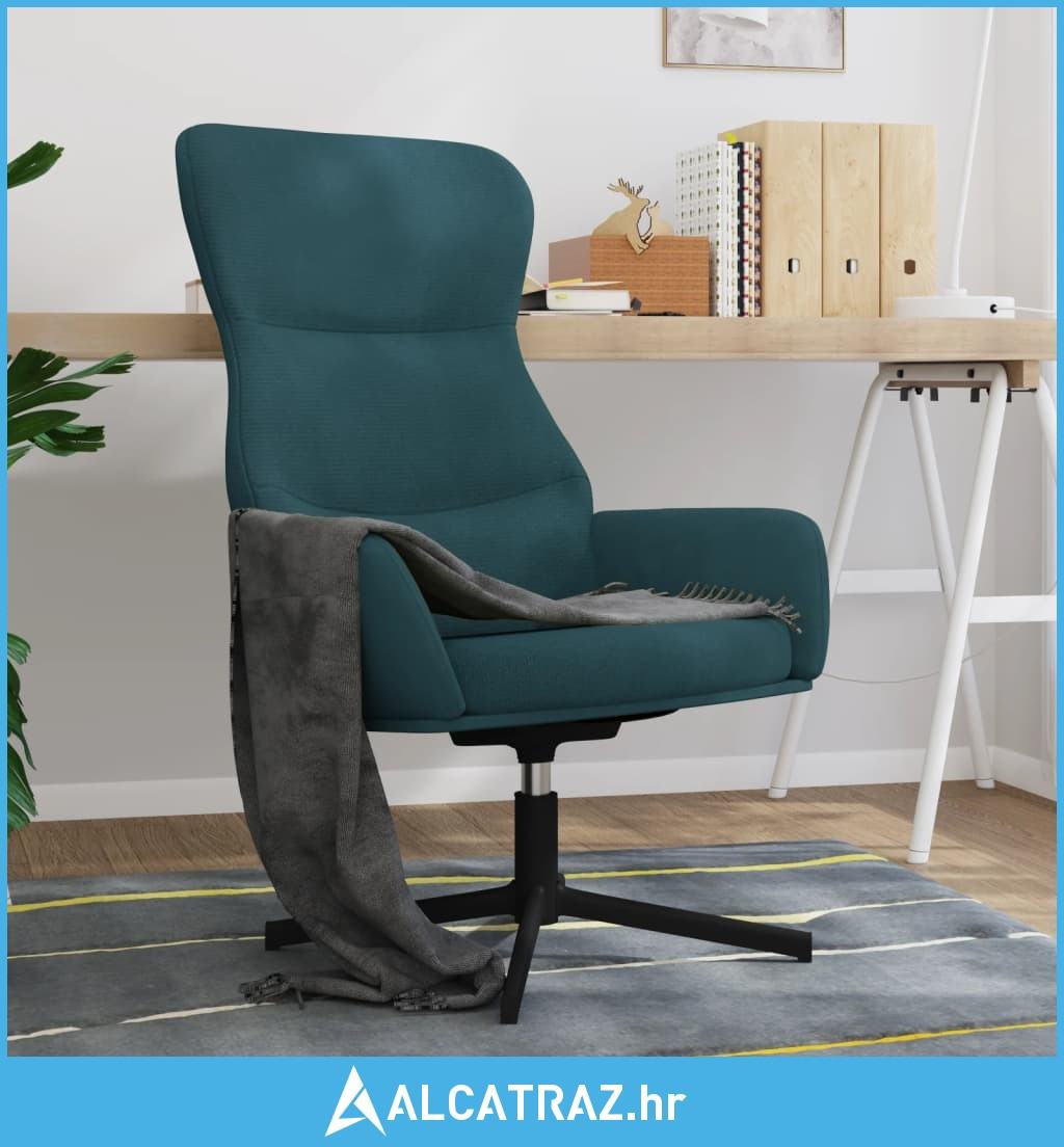 Stolica za opuštanje plava baršunasta - NOVO