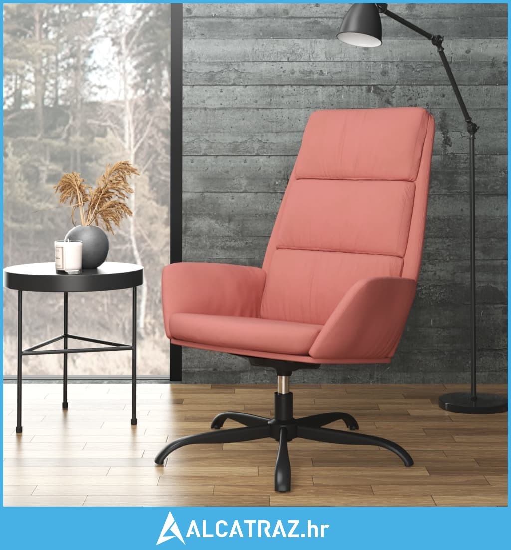 Stolica za opuštanje ružičasta baršunasta - NOVO