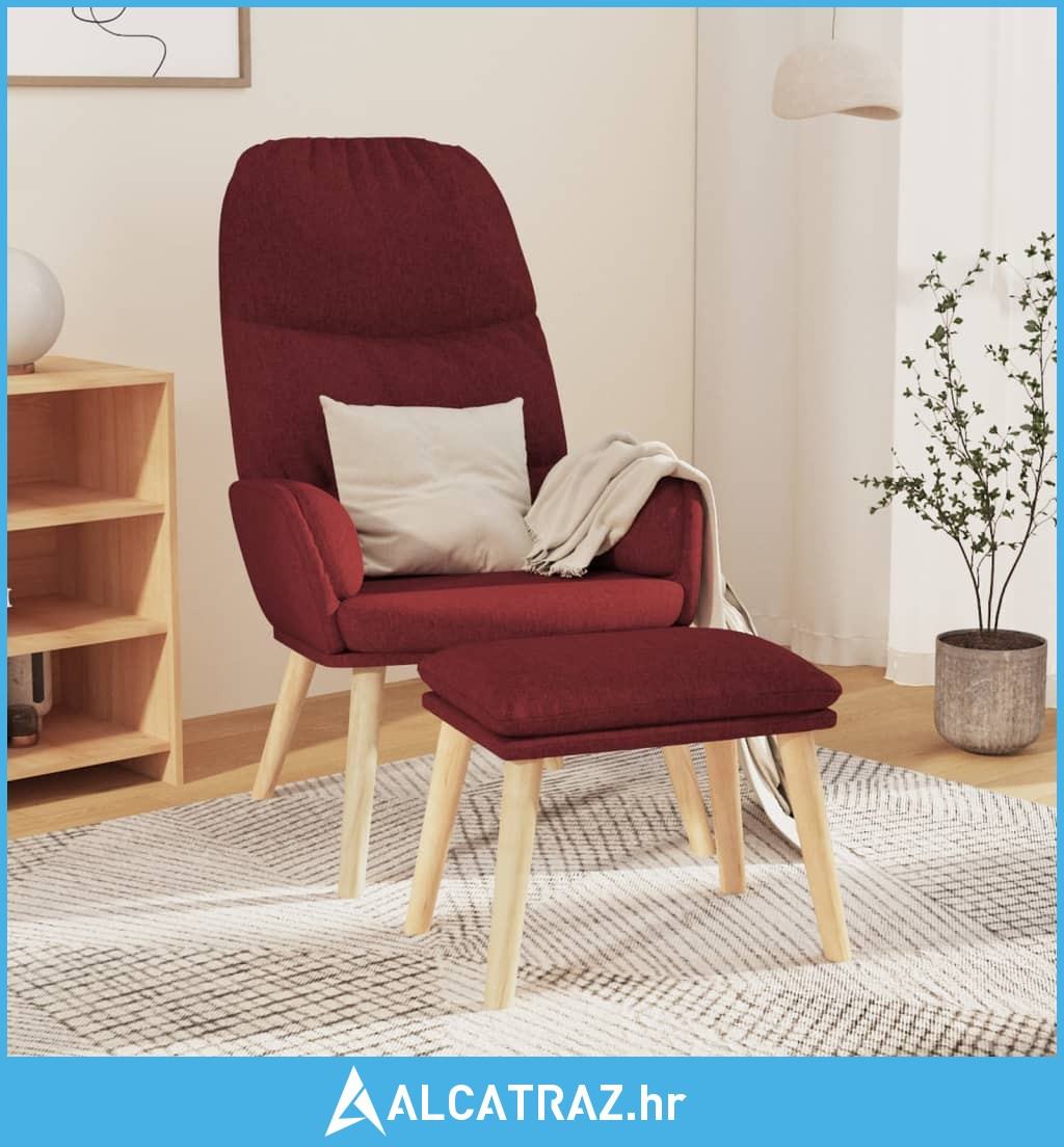 Stolica za opuštanje sa stolcem boja vina baršunasta - NOVO