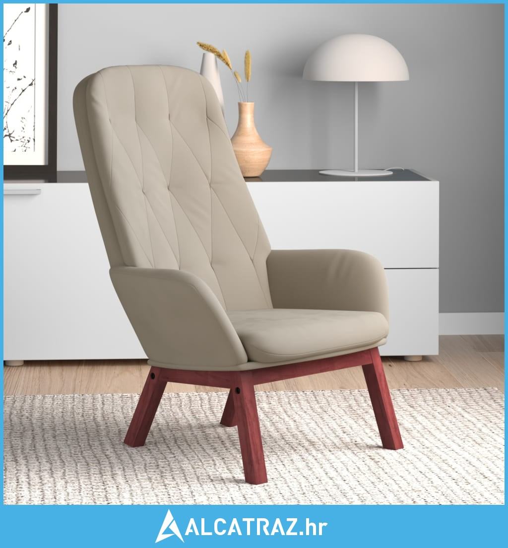 Stolica za opuštanje svjetlosiva baršunasta - NOVO