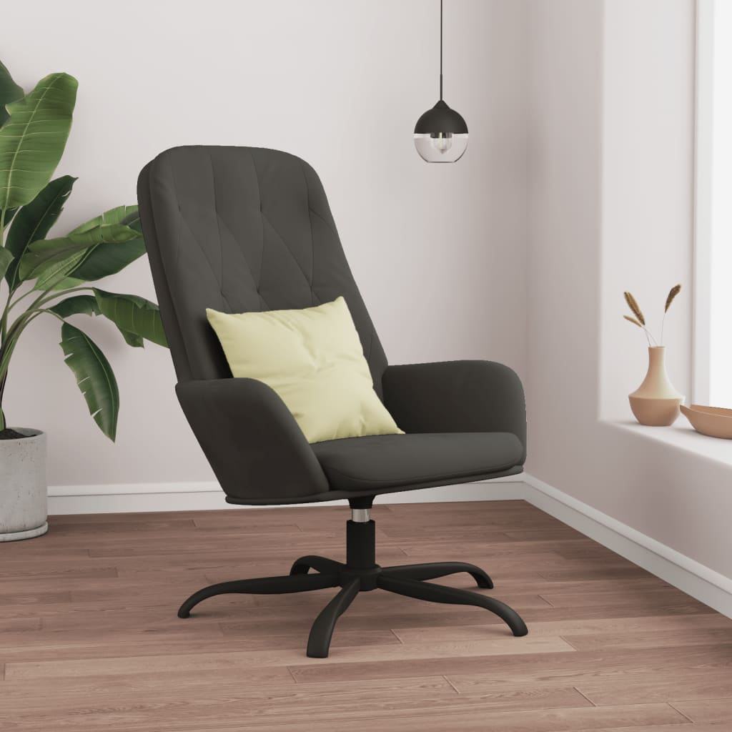 Stolica za opuštanje tamnosiva baršunasta - NOVO