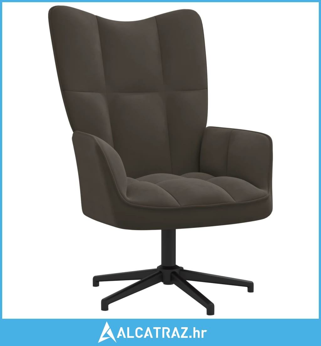 Stolica za opuštanje tamnosiva baršunasta - NOVO