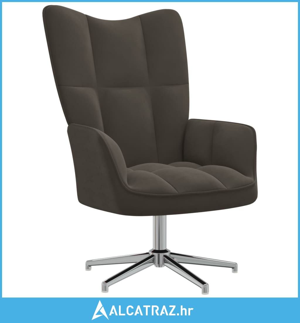 Stolica za opuštanje tamnosiva baršunasta - NOVO
