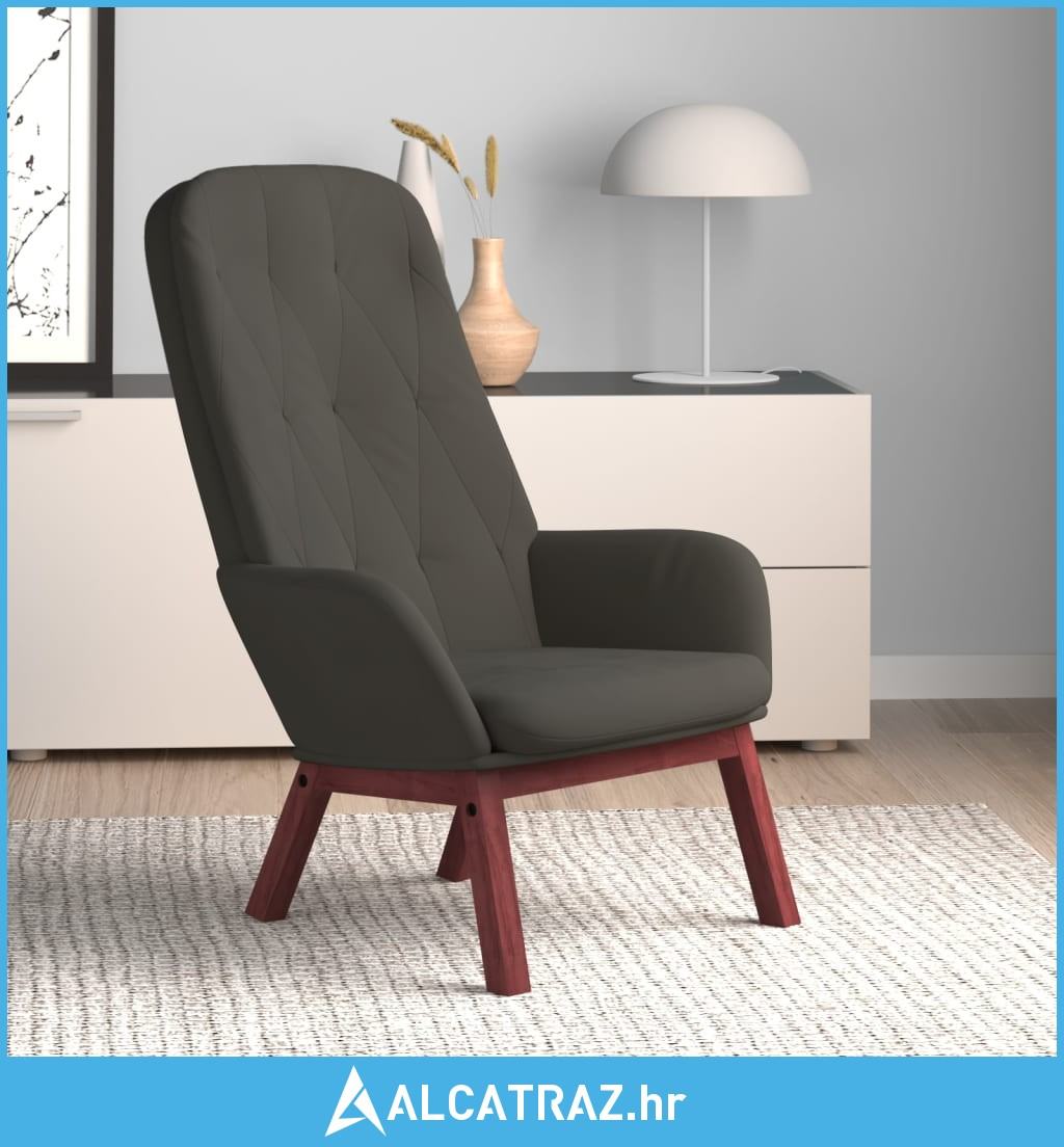 Stolica za opuštanje tamnosiva baršunasta - NOVO