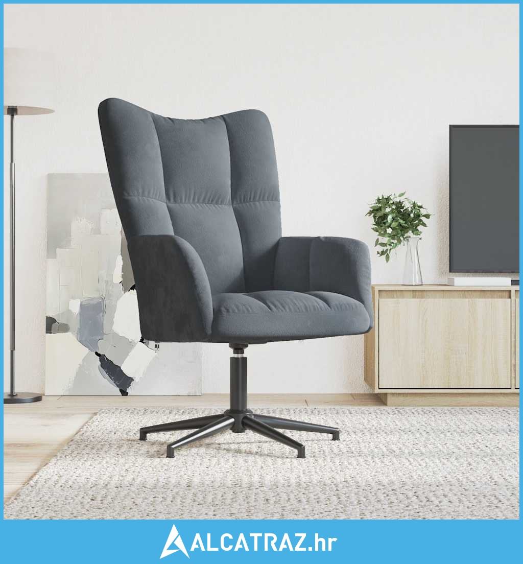Stolica za opuštanje tamnosiva baršunasta - NOVO