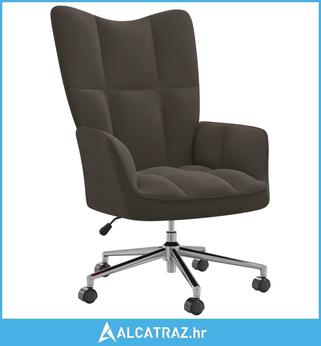 Stolica za opuštanje tamnosiva baršunasta - NOVO