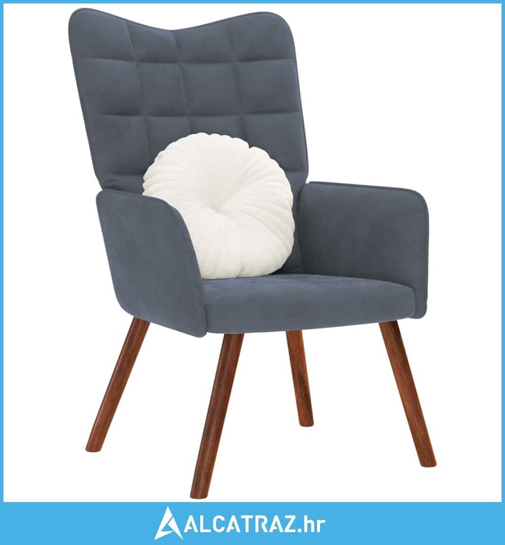 Stolica za opuštanje tamnosiva baršunasta - NOVO