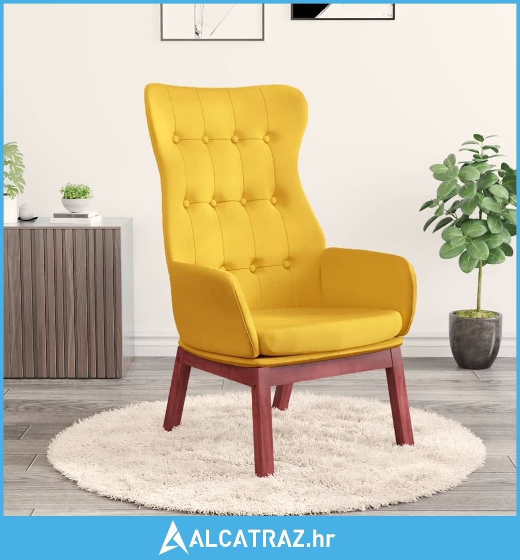 Stolica za opuštanje od tkanine boja senfa - NOVO