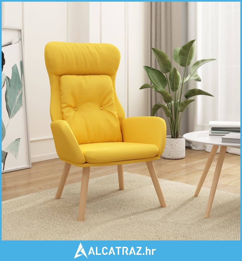 Stolica za opuštanje od tkanine boja senfa - NOVO