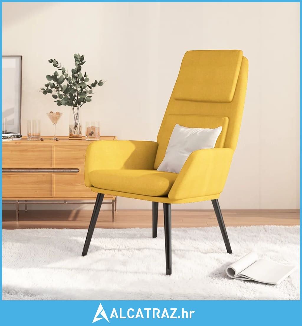 Stolica za opuštanje od tkanine boja senfa - NOVO