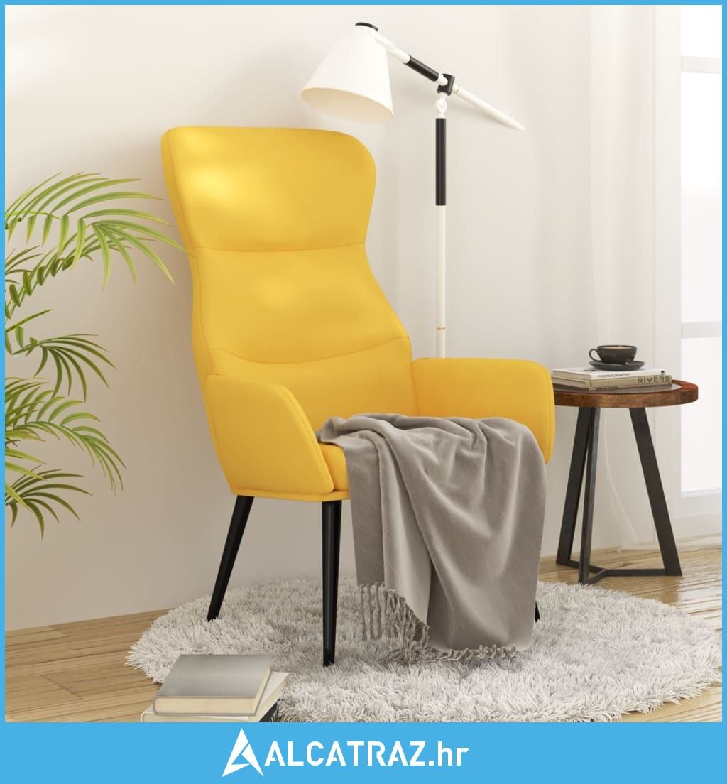 Stolica za opuštanje od tkanine boja senfa - NOVO