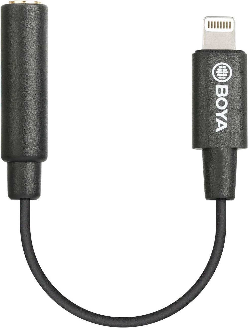 Boya K8, Female 3.5mm TRS to Lightning Adapter Cable