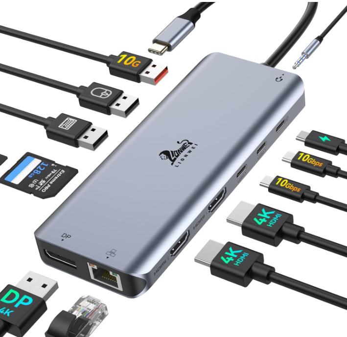 USB C thunderbolt hub 12 in 1