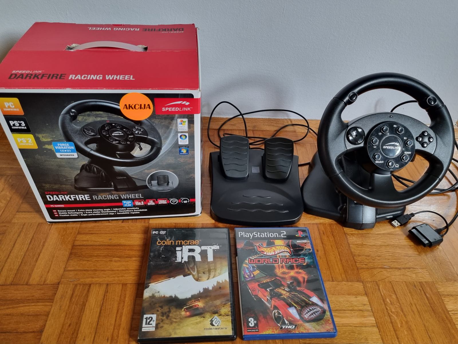 SPEEDLINK DARKFIRE Gaming volan za PC/PS2/PS3 + 2 igre GRATIS