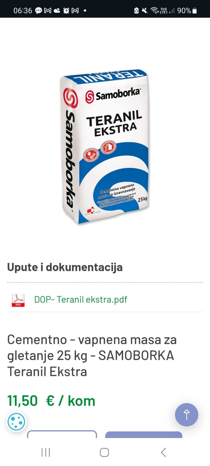 SAMOBORKA TERANIL EKSTRA 25kg