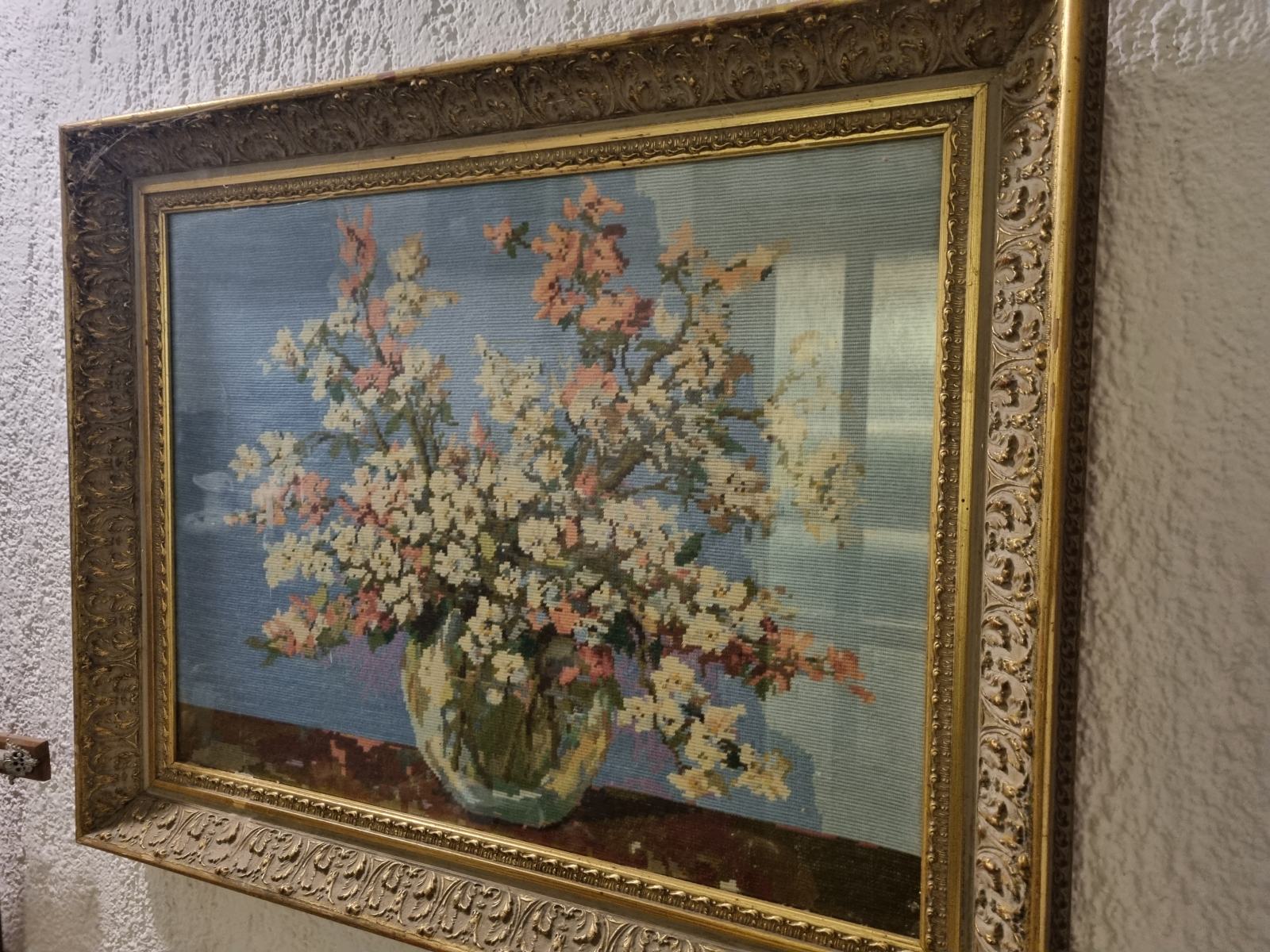 Goblen, cvijeće u vazi