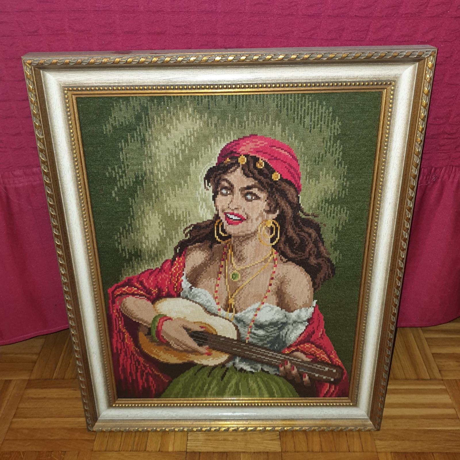 ORIGINAL WIEHLEROV GOBLEN- CIGANKA S GITAROM, TOP STANJE!