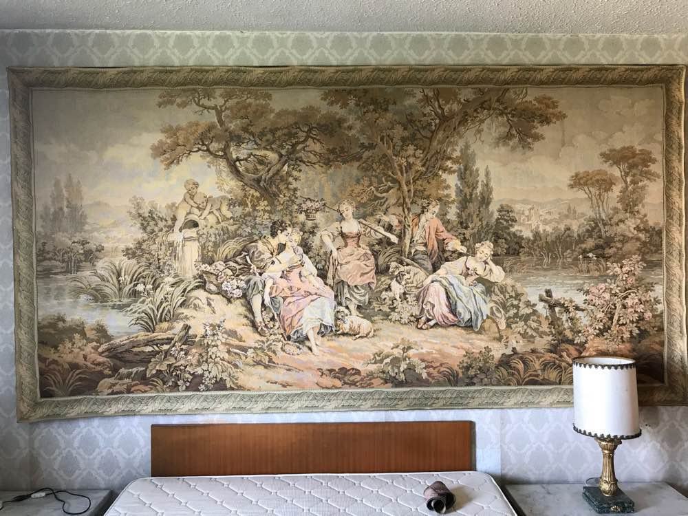 Vintage retro zidna tapiserija...svila sitni vez