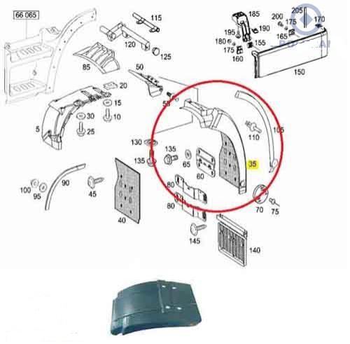 Blatobran kabine - MB ACTROS 2 ,3 - zadnji, lijevi