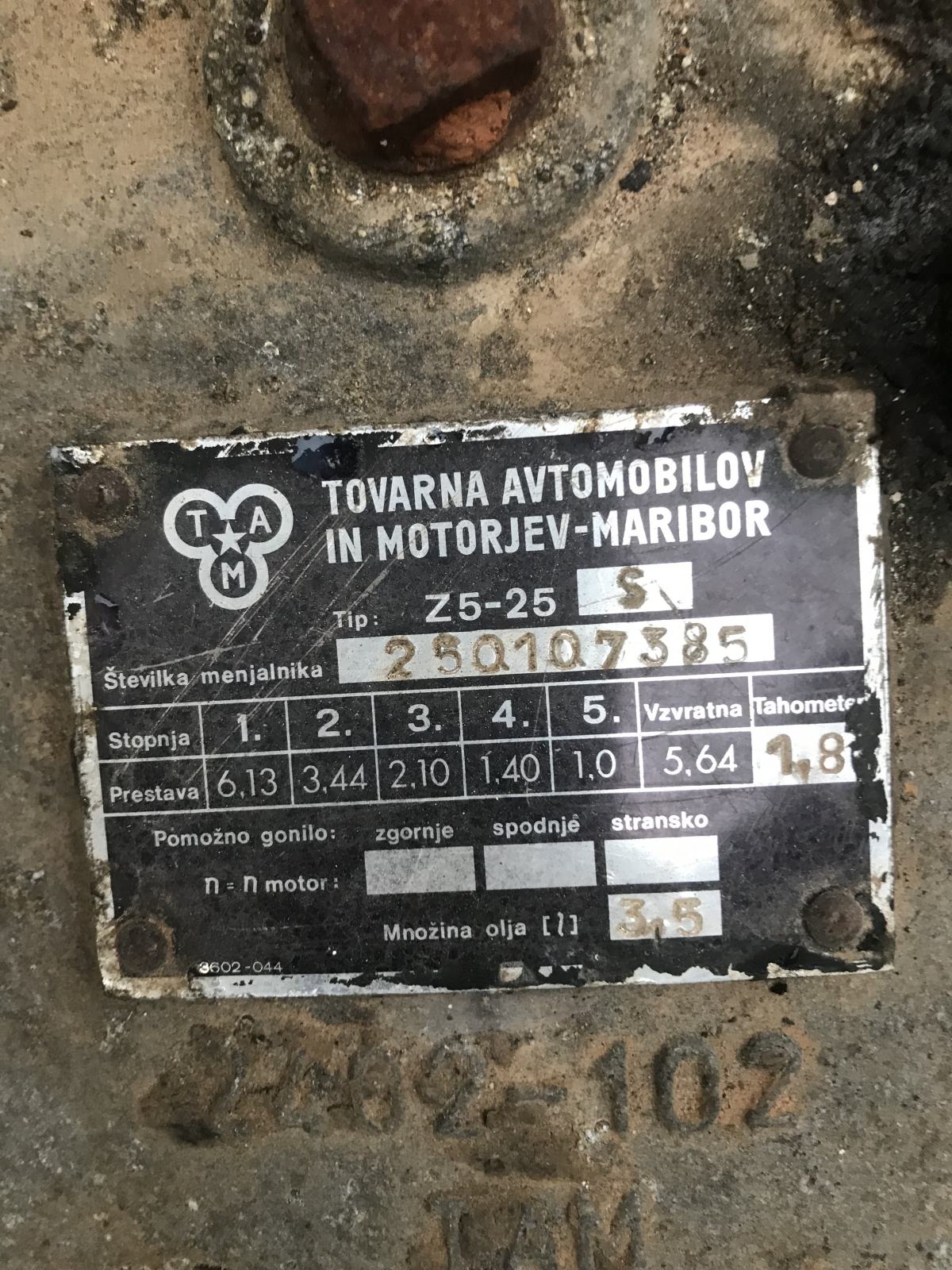 Mjenjač za Tam 80 tamić