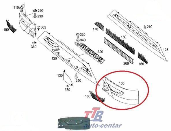 Spojler branika - MB ACTROS MP3 - lijevi