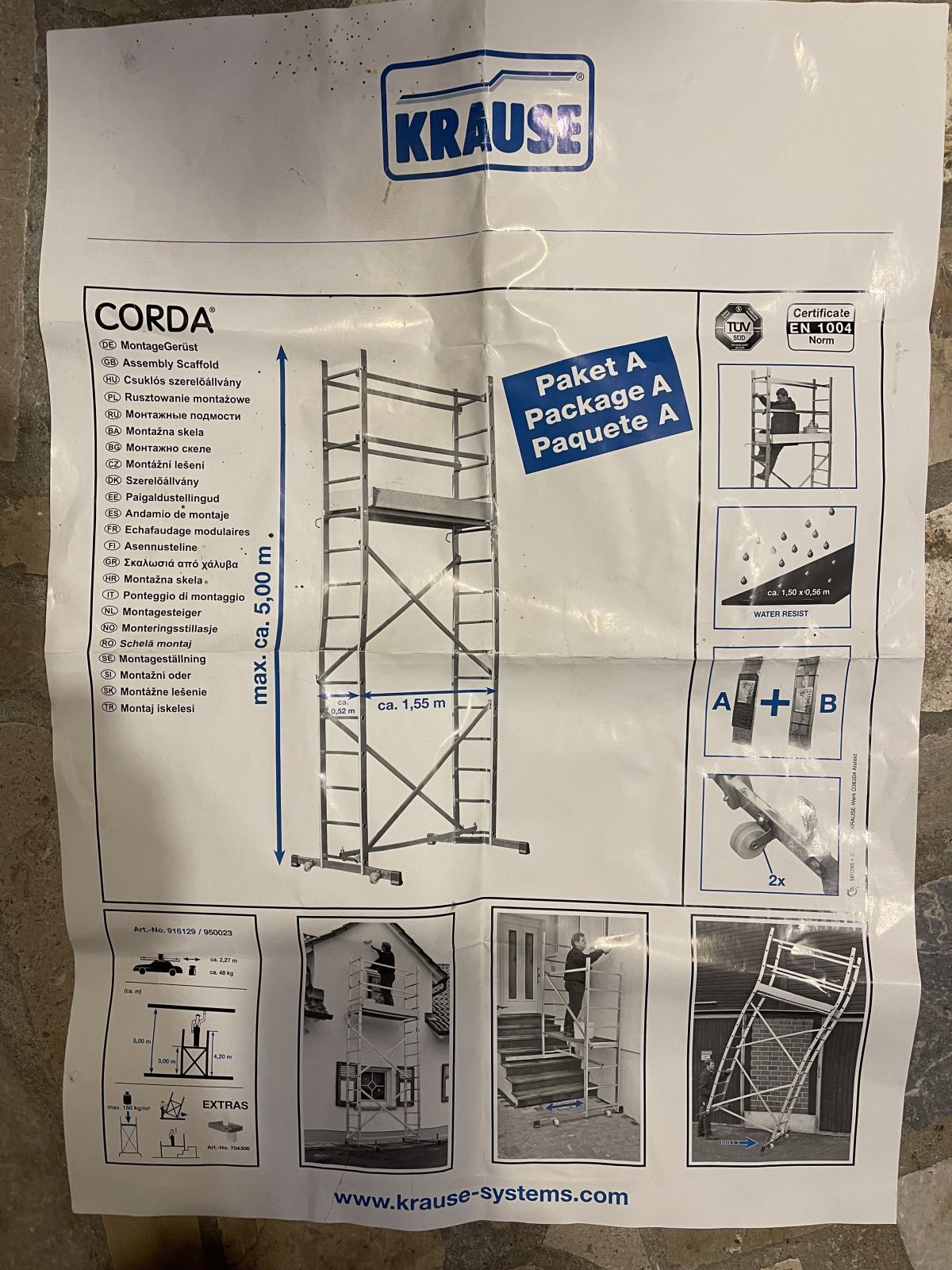 SKELA Krause Corda Montažna skela - 5m