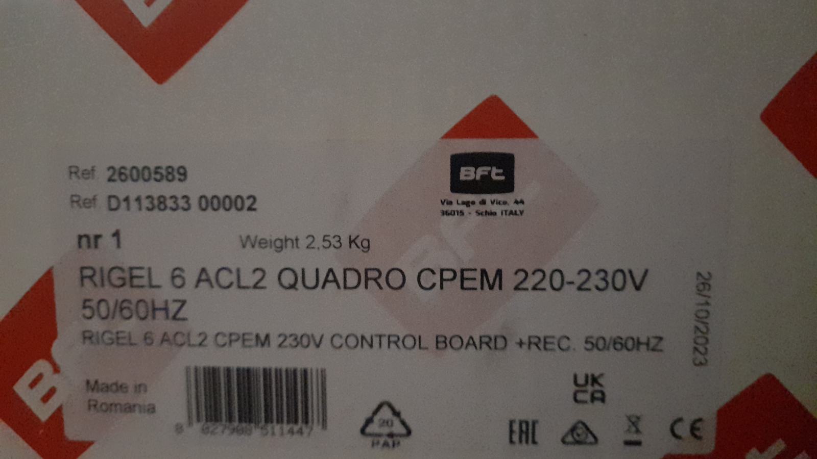 CENTRALA RIGEL 6 ACL CPEM 220-230V