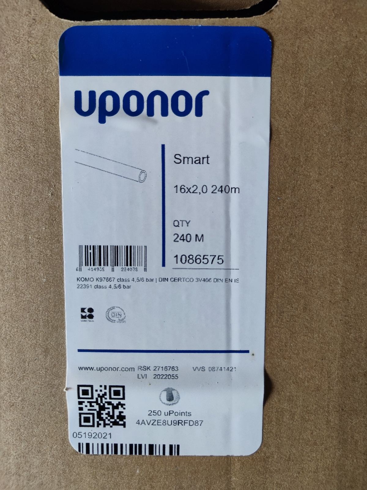 Cijevi za podno grijanje Uponor Smart PE-RT