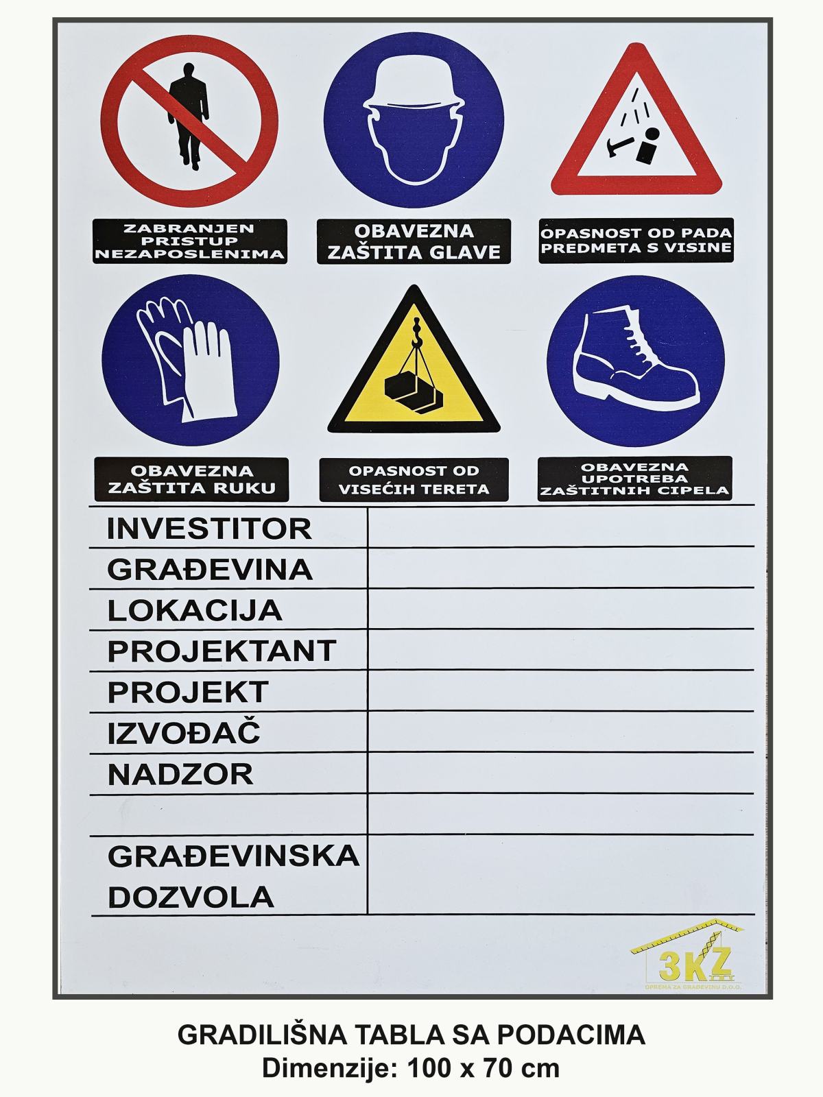 GRADILIŠNE TABLE UPOZORENJA