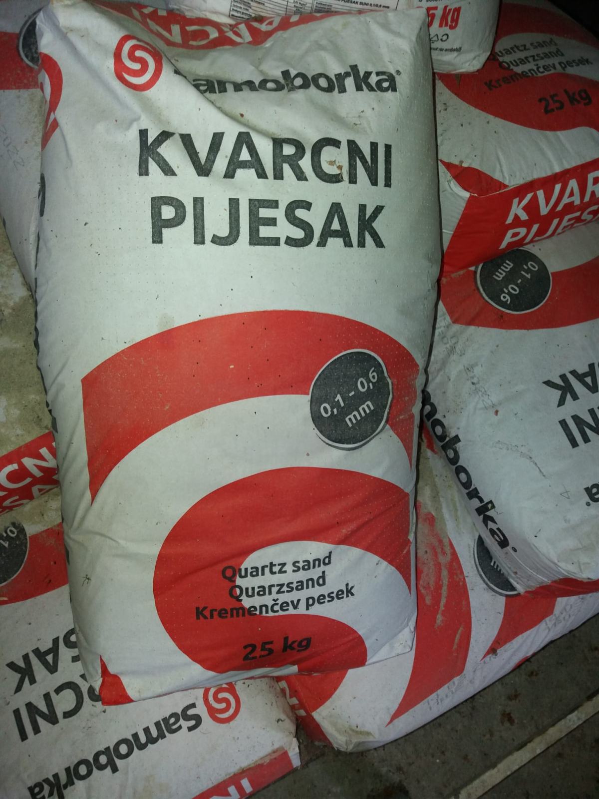 Kvarcni pijesak, 0.1 - 0.6 mm debljine