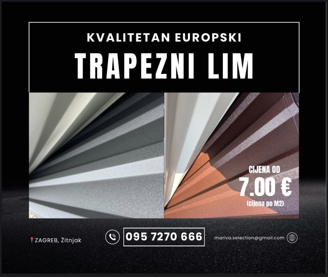 Lim limene ploče trapezni krovni T20 1. KLASA ODMAH DOSTUPNO AKCIJA!!