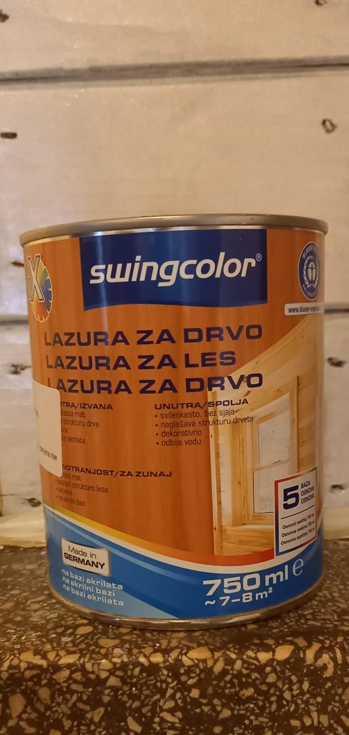 Lazura za drvo aqua Swingcolor 750 ml, plava 33.156